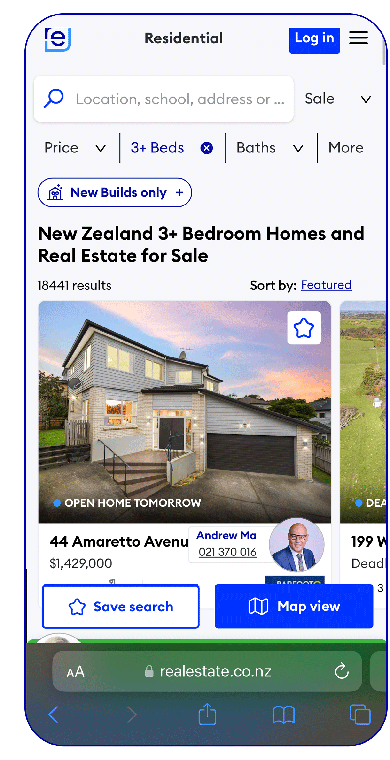 How to save a property search on realestate.co.nz